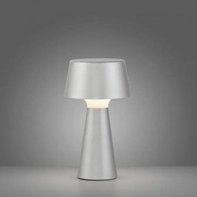 LD 19260-21 ABERA LED stolní lampa na baterie stříbrná dotykový stmívač IP54 USB vnitřní i venkovní použití 3000K - JUST LIGHT
