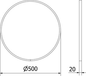 Mexen Loft kulaté koupelnové zrcadlo 50 cm, černý rám - 9850-050-050-000-70