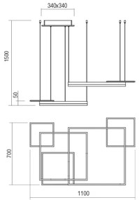 Redo 01-2616 - LED Stmívatelný lustr na lanku SIGUA LED/137W/230V CRI 90 hnědá