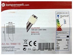 Lampenwelt | Lampenwelt - LED Venkovní nástěnná lampa LED/10W/230V IP44 | LW1435