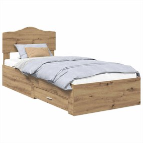 Rám postele s čelo Artisanový dub 100 x 200 cm Kompozitní dřevo 3413237