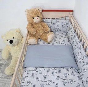 ESITO Mantinel do postýlky Teddy bears 28 x 180 cm Šedá