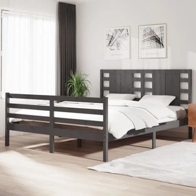 Rám postele šedý masivní borovice 160 x 200 cm,  3104295 HangarStore.cz