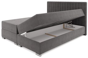 Manželská postel 180 cm Boxspring Penarth Comfort (černá) (s roštem, matrací a úl. prostorem). 1056291