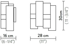 Slamp La-Lollo Gradient applique, designové nástěnné svítidlo, 2x5W LED E14, výška 30cm