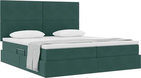 Postel s úložným prostorem Tmavě zelená 200 x 200 cm samet 3372242