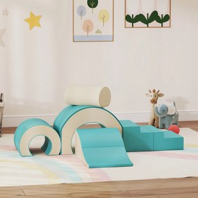 AIYAPLAY 5dílná sada měkkých stavebnic pro miminka a malé děti, pěna, umělá kůže, 5 kreativních tvarů, indoor sada k lezení, plazení, hraní, zelená