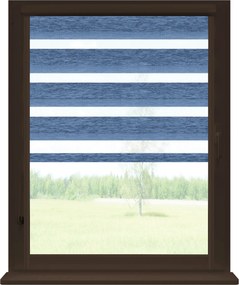 Dekodum Roleta den a noc v hnědé kazetě premium, barva látky Safír Šířka (cm): 50, Výška (cm): Balkonová (do 200 cm), Strana mechanismu: Levá