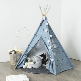 Atmosphera for Kids Dětský stan teepee s modrými hvězdami