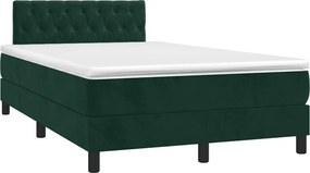 Box spring postel s matrací tmavě zelená 120 x 200 cm samet 3141476