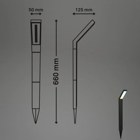 BRILO 3796015 Venkovní sloupkové svítidlo solární, soumrakový senzor, ochrana proti stříkající vodě - BRILO
