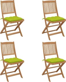 vidaXL Skládací zahradní židle s poduškami 4 ks masivní akáciové dřevo [3064688] Barva: taupe