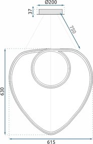 Toolight - LED stropní svítidlo APP7797-cp + dálkové ovládání, zlatá, OSW-09881