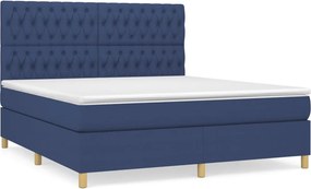 Box spring postel s matrací modrá 180x200 cm textil 3142599