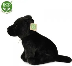 RAPPA Plyšový pes stafordšírský bulteriér 30 cm černý / ECO-FRIENDLY /