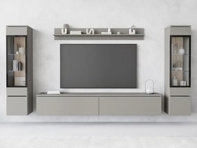 Nábytek do obývacího pokoje Sawoti II, Barva: šedé palladium, Osvětlení: bez osvětlení