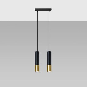 Sollux Lighting Závěsné svítidlo LOOPEZ 2 černé/zlaté