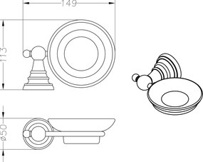 Sapho, DIAMOND mýdlenka, bronz, 1318-02