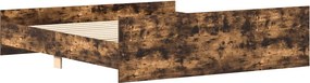 Rám postele s hlavovým a nožním čelem kouřový dub 200 x 200 cm 3203737