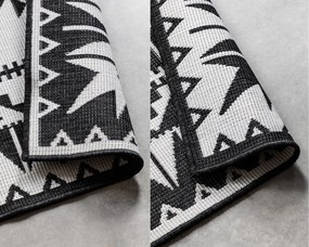 ELLE Decoration, Kusový koberec Gemini 106019 Black z kolekce Elle – na ven i na doma, 80x150, černobílá, chodba / předsíň