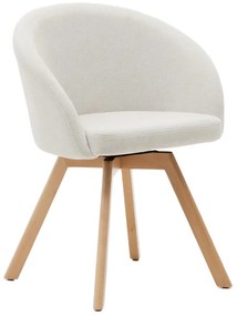 OnaDnes -20% Bílá čalouněná otočná jídelní židle Kave Home Marvin II.