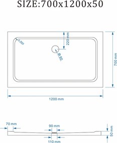 BPS-koupelny Posuvné sprchové dveře HYD-PD03D 120 černá/transparent pro instalaci do niky + vanička HYD-OSV-ST05E 120x70 bílá