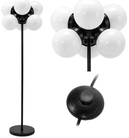 Toolight - Podlahová lampa 6xE27 APP905-6F, černá-bílá, OSW-03204