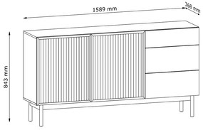 SAORI | komoda K2D3S | 158,9 cm | dub cremona