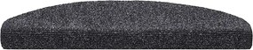 Schodové rohože samolepicí 15 ks 65 x 21 x 4 cm tmavě šedé, půlkulaté, velké 132697