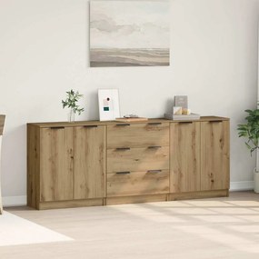Příborníky 3 ks dub artisan 60x30x70 cm kompozitní dřevo 3329226