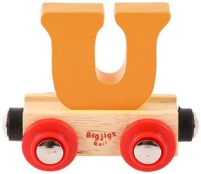 Bigjigs Rail Vagónek dřevěné vláčkodráhy - Písmeno U