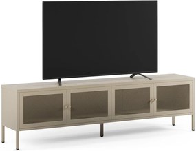 Krémový kovový TV stolek 160x50x35 cm Fayna – Marckeric