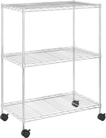 3patrový úložný regál na kolečkách 60 x 35 x 81 cm chrom 150 kg 324625