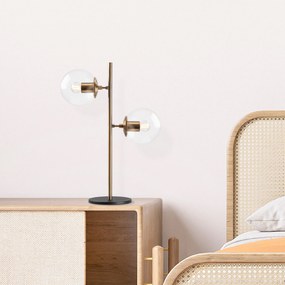 OPVIQ Stolní lampa FAZLI zlatá čiré sklo