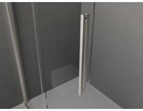 Mexen Velar, sprchová zástěna s posuvnými dveřmi Walk-in 140 x 200 cm, 8mm šedé sklo, broušená ocel, 871-140-000-43-97
