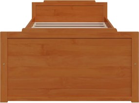 Rám postele se zásuvkami medově hnědý masivní borovice 90x200cm 322161