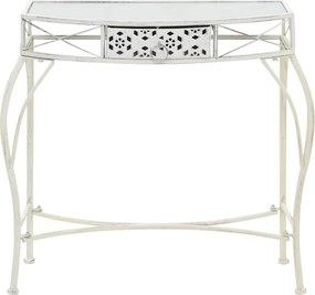 Odkládací stolek ve francouzském stylu kovový 82x39x76 cm bílý 245935