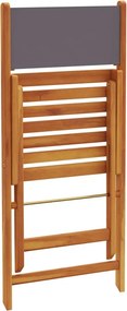3dílný bistro set antracitový textil a masivní dřevo 3281869
