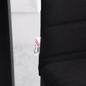 HOMCOM Set 4 čalouněných jídelních židlí z lnu - Moderní kuchyňské židle s vysokým opěradlem a kovovými nohami, nosnost 120 kg, pro obývací pokoj, 41…
