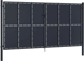 Zahradní brána ocelová 400 x 200 cm antracitová 144534