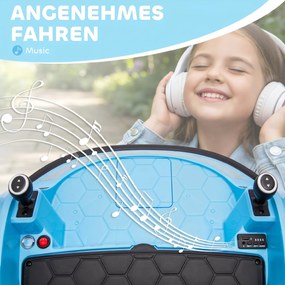 AIYAPLAY Autodráha, 360° rotace, rychlost 2 km/h, bezpečnostní pás, LED světla, hudba a klakson, modrá