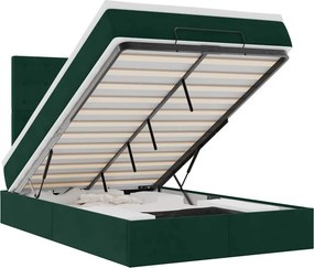 Osmanský rám postele s matracemi tmavě zelené 120x190 cm samet 3313604