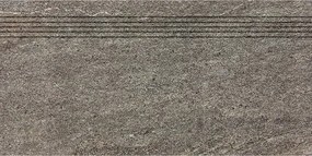 Schodovka Rako Quarzit hnědá 30x60 cm reliéfní DCVSR736.1