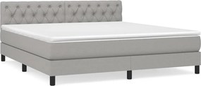 Box spring postel s matrací světle šedá 160 x 200 cm textil 3140305