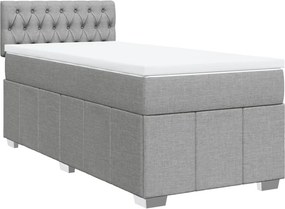 Box spring postel s matrací světle šedá 80 x 200 cm textil 3289202
