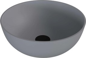 Polysan Banera - Umyvadlo na desku, průměr 39 cm, bez přepadu, bez otvoru pro baterii, matná šedá 14337.31