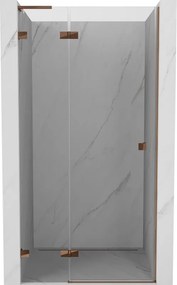 Mexen Lunar L, výklopné levé sprchové dveře 70 cm, 8mm čiré sklo, růžové zlato profil, 834L-070-000-60-00-L