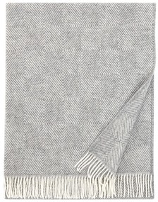 Vlněná deka Maria 130x180, šedo-bílá
