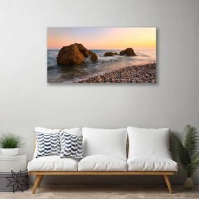 Obraz na plátně Pobřeží Moře Vlny Skály 140x70 cm