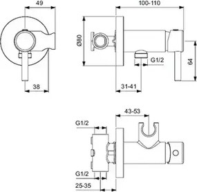 Ideal Standard Bidetta - Bidetová baterie pod omítku |chrom